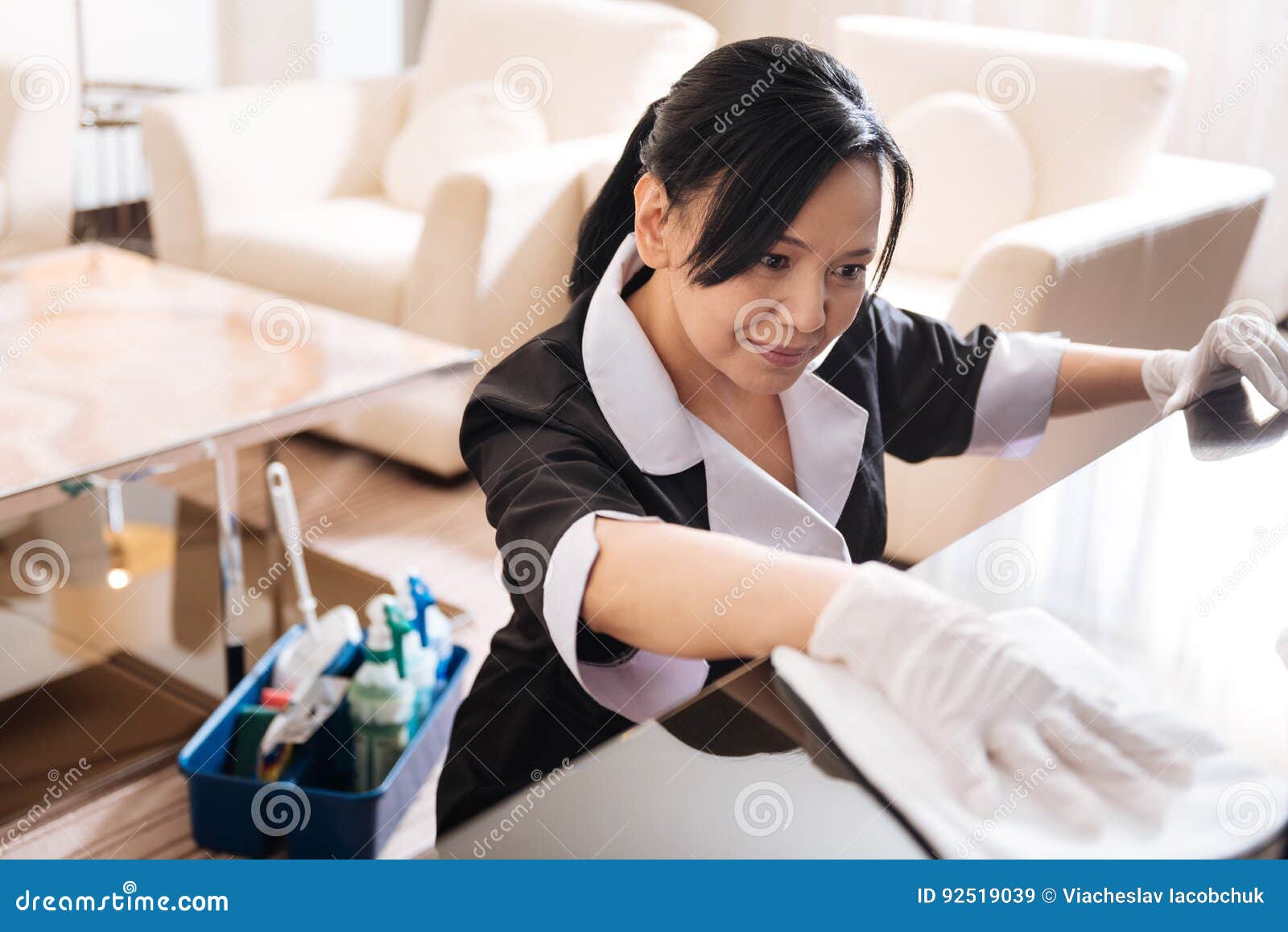 Pleasant Nice Hotel Maid Cleaning The Hotel Room Stock Image Image Of