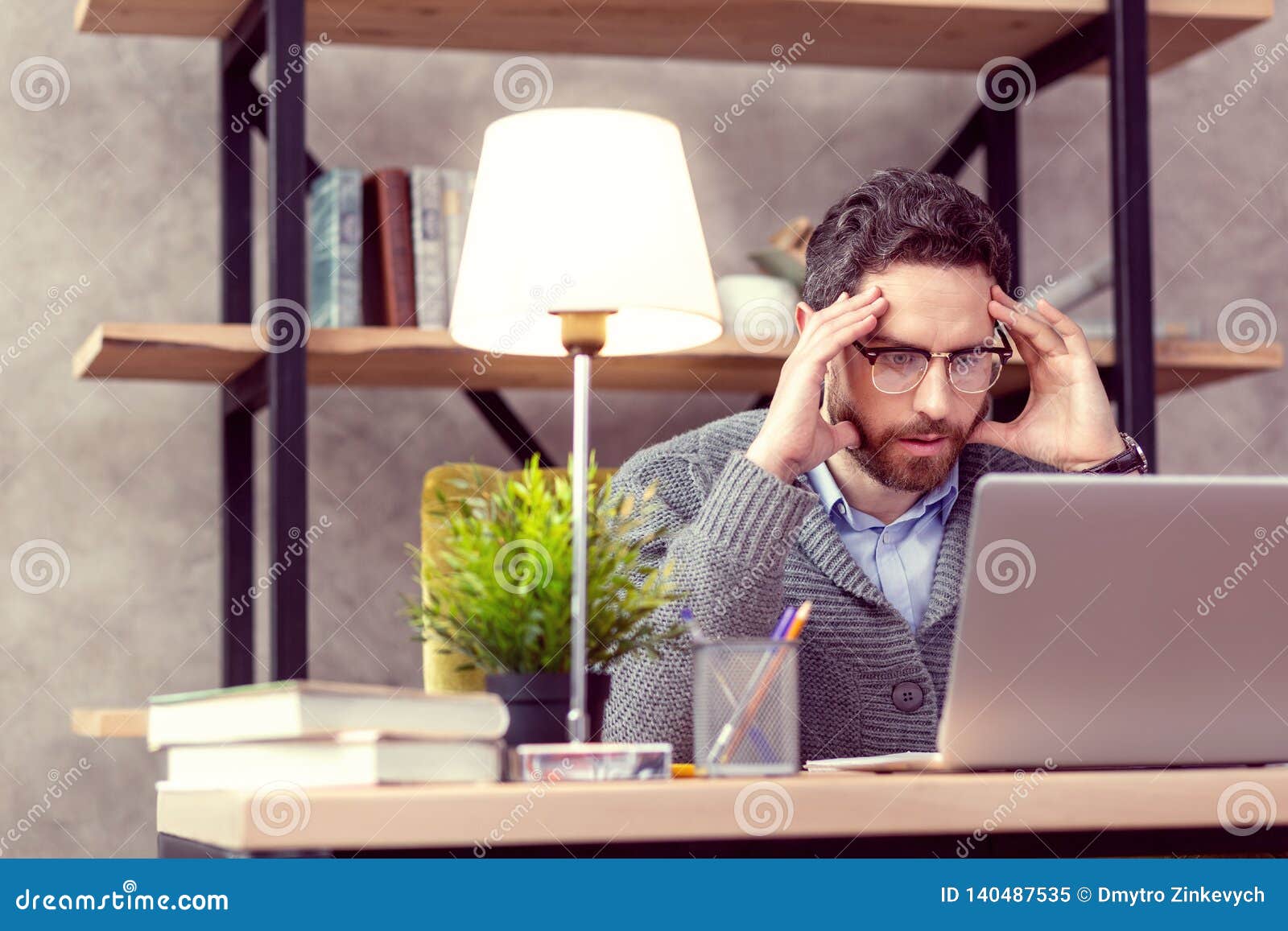 Pleasant Nice Man Working in the Office Stock Image - Image of ...