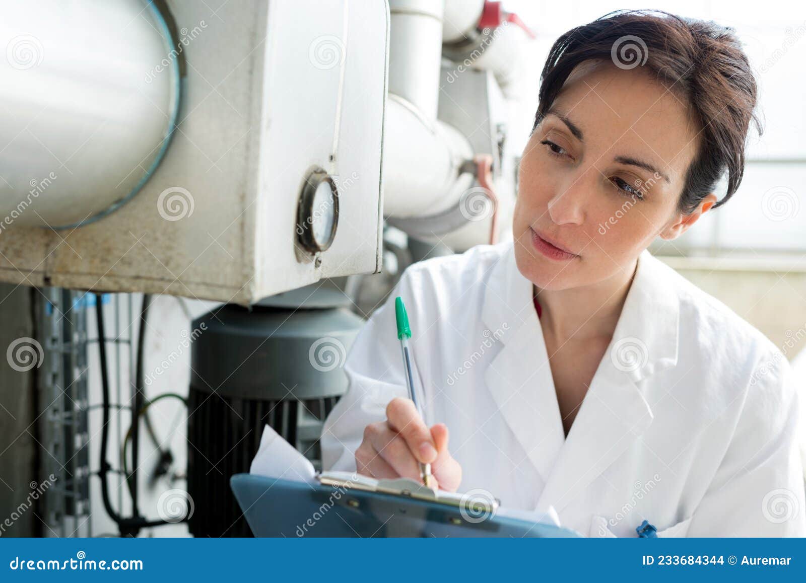 Pleasant Woman Noting Down Observations Stock Photo - Image of ...