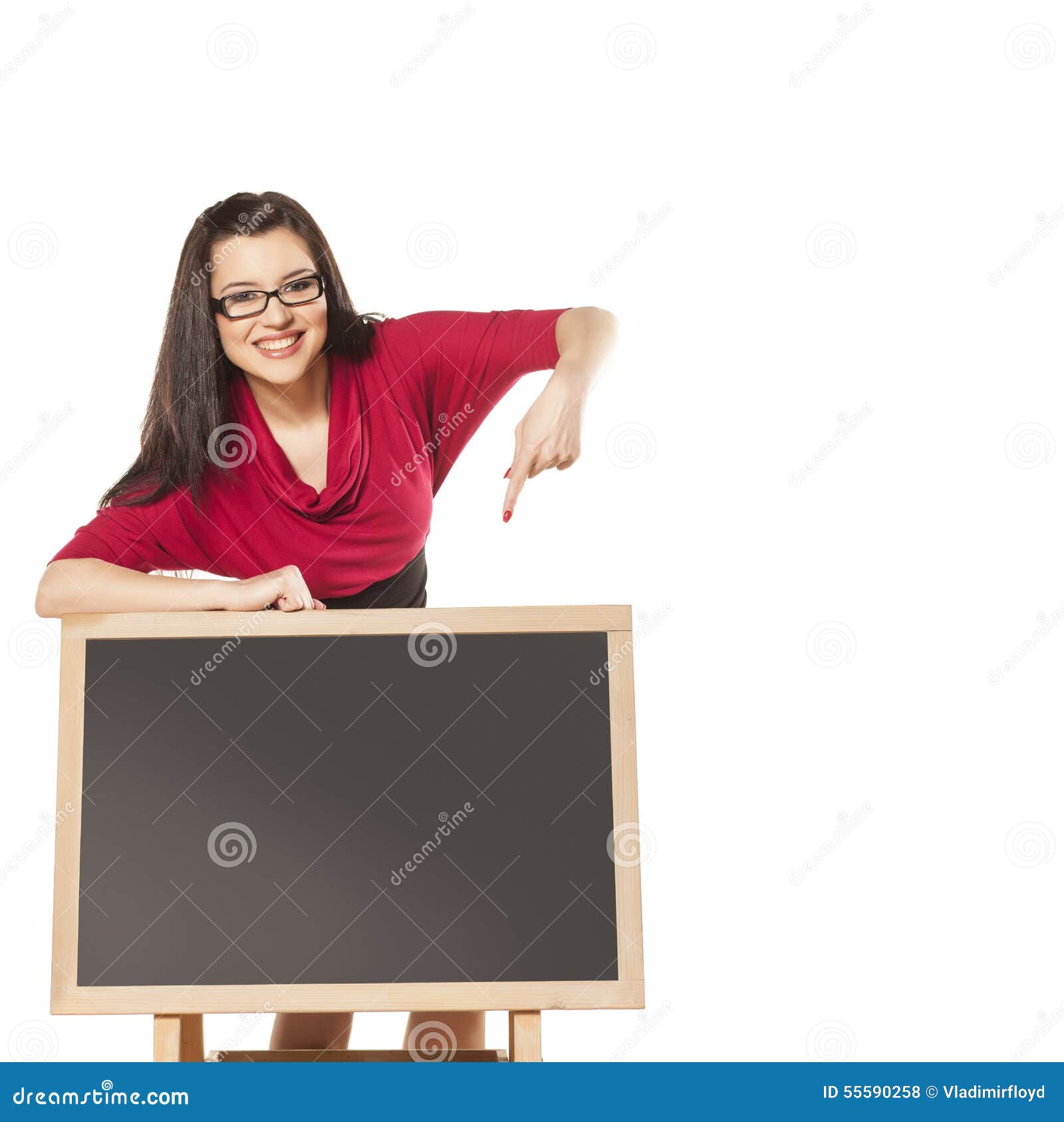 Pleasant presenter stock photo. Image of girl, background - 55590258
