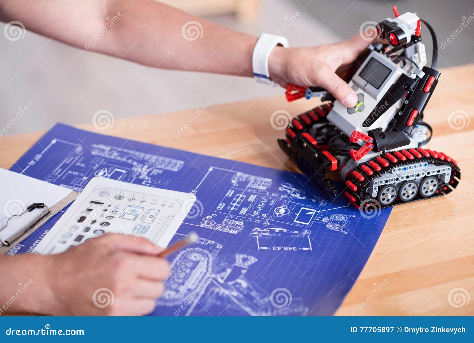Pleasant Professional Engineer Testing Robot Stock Image - Image of ...