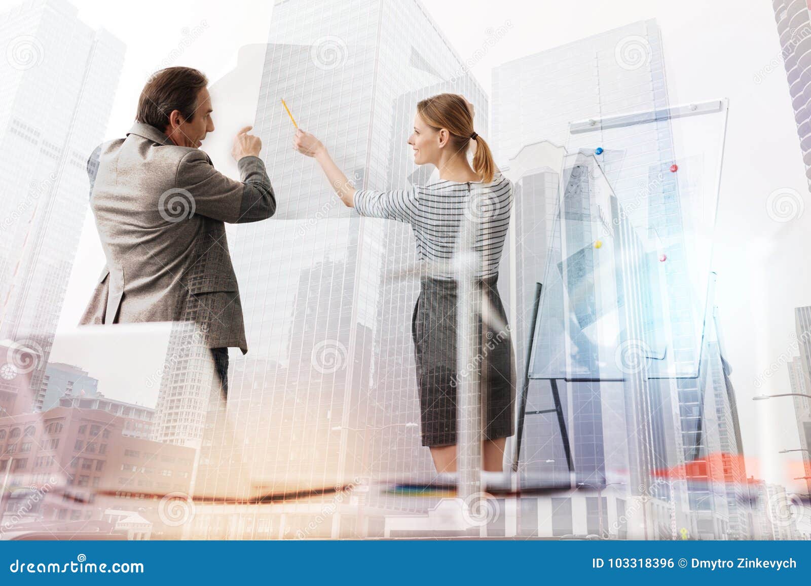 Pleasant Professional Engineers Working on the Team Project Stock Photo ...