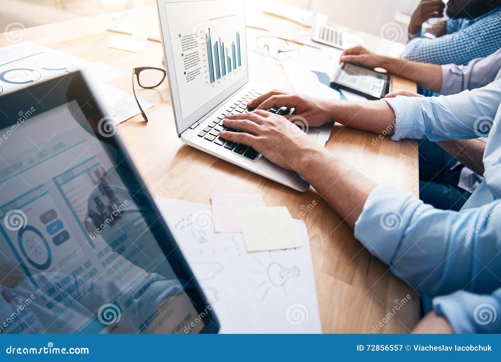 Pleasant Professional Workers Working at the Table Stock Image - Image ...