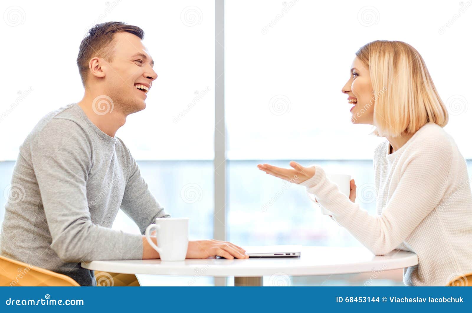 Pleasant Students Having Conversation Stock Photo - Image of cheerful ...