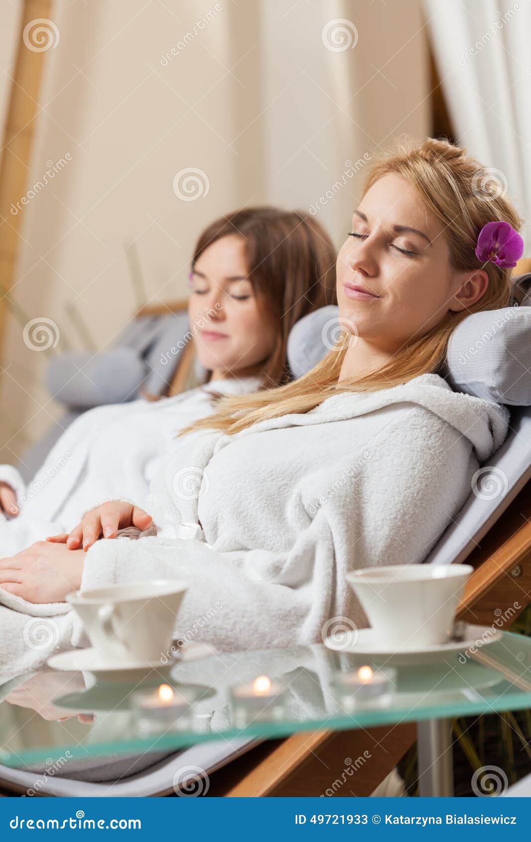 Pleasant time in spa room stock image. Image of neck - 49721933