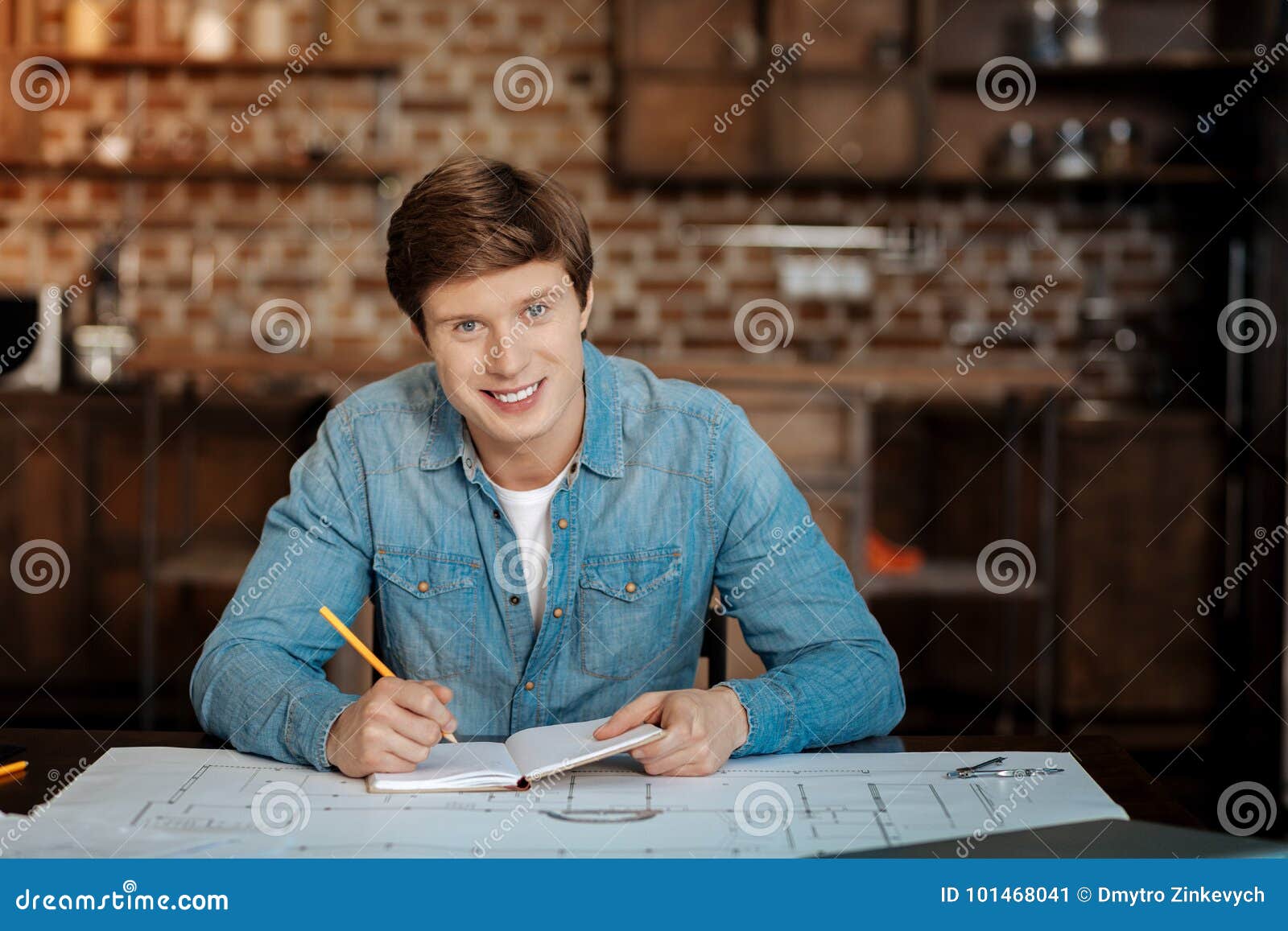 Handsome Man Posing while Doing Project Calculations Stock Image ...