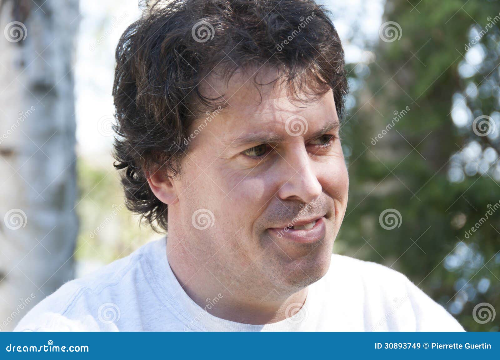 Pleasant Young Man Semi Profile Portrait Stock Image - Image of mature ...