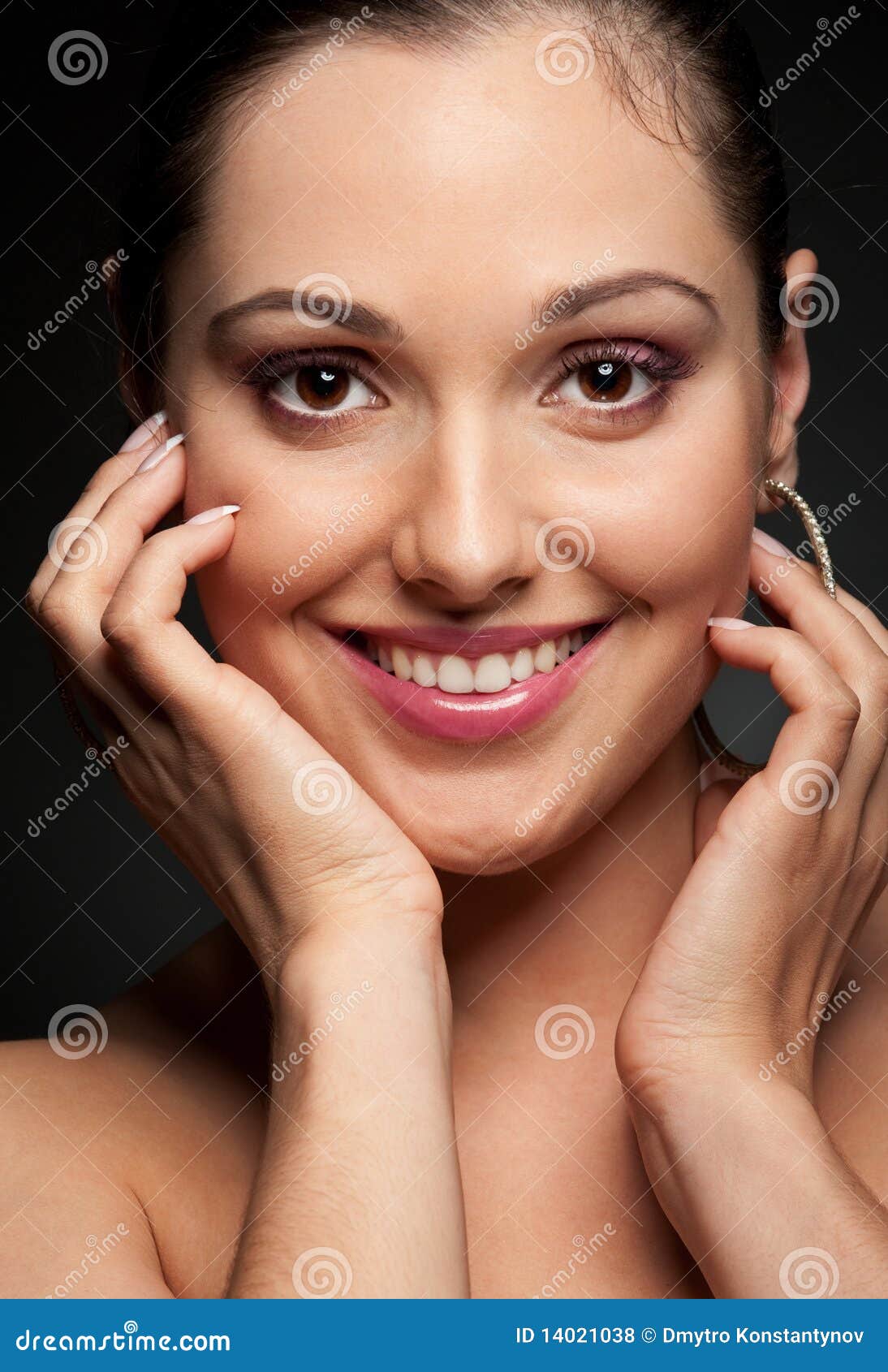 Pleasant young woman stock photo. Image of studio, brunette - 14021038