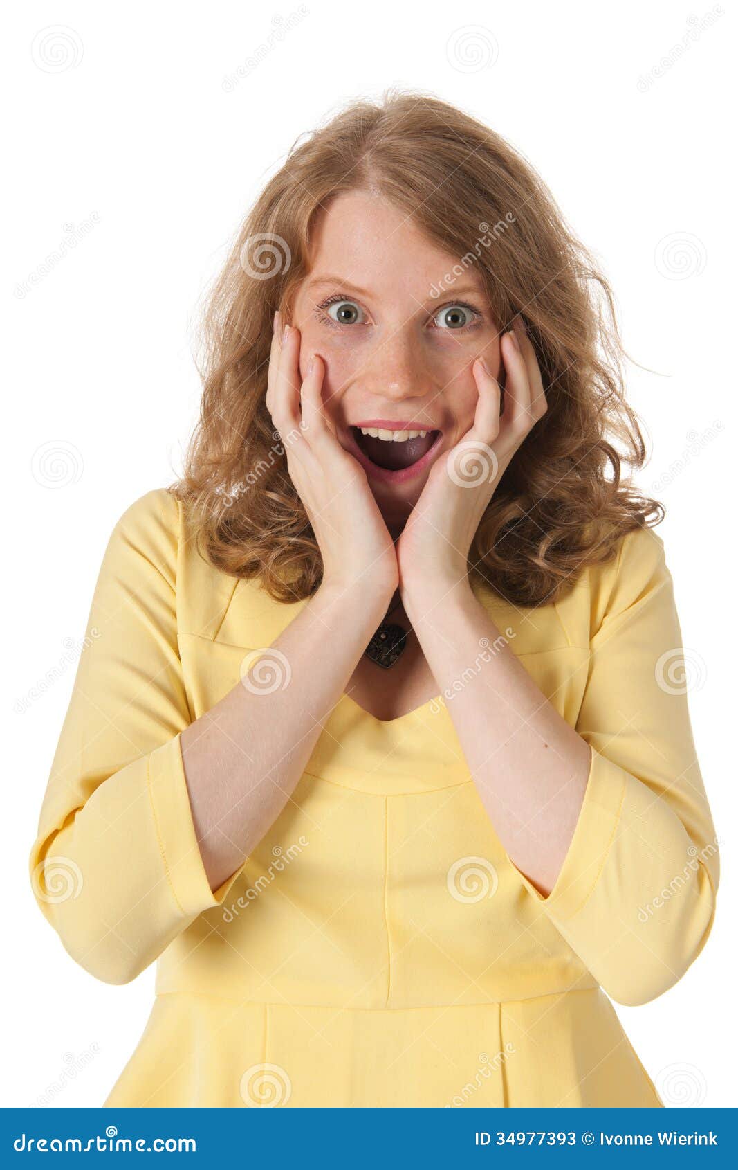 Pleasantly surprised woman stock image. Image of fashion - 34977393