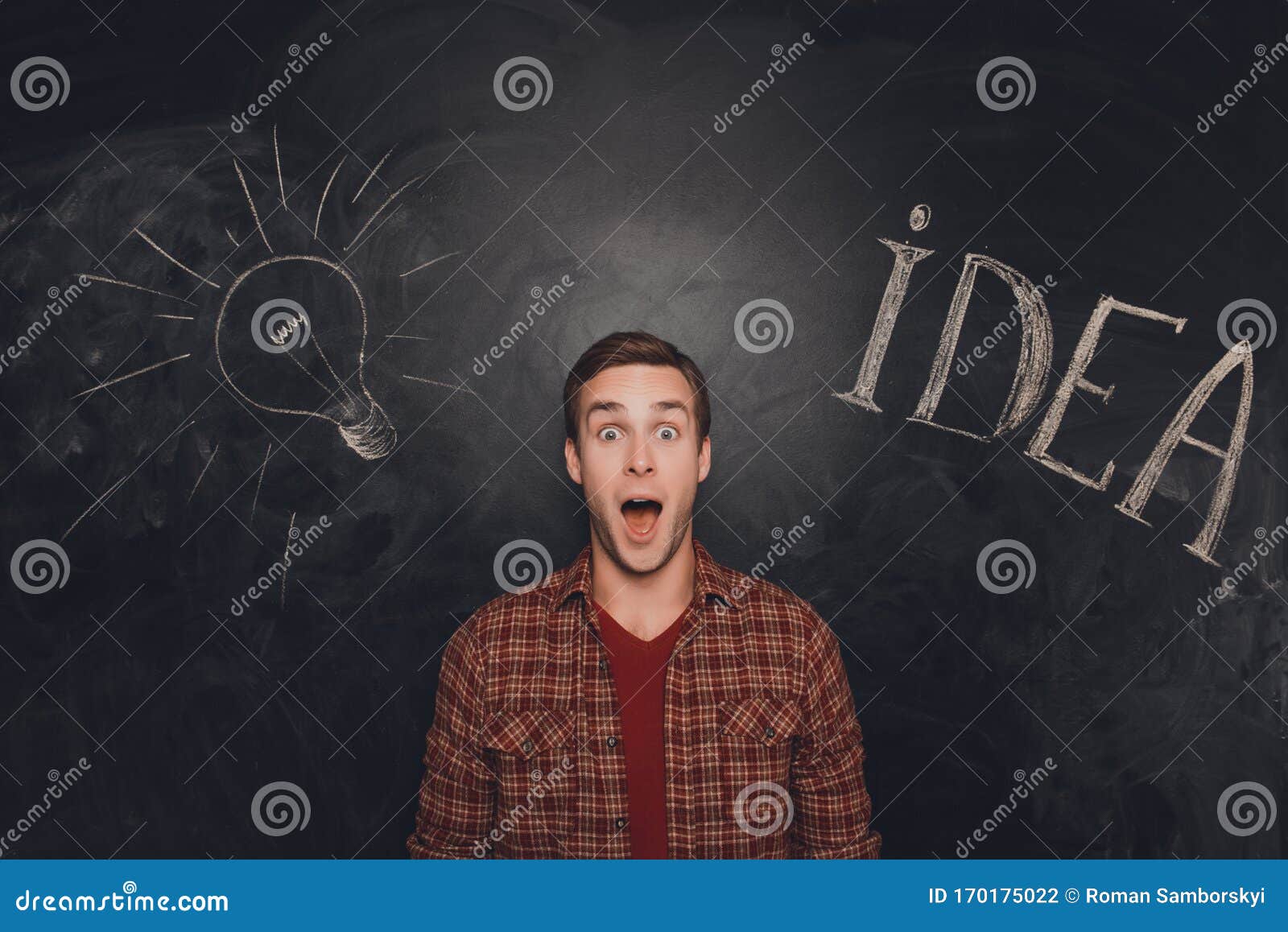 Pleasantly Surprised Young Happy Student Having an Idea 库存照片 - 图片 包括有 ...