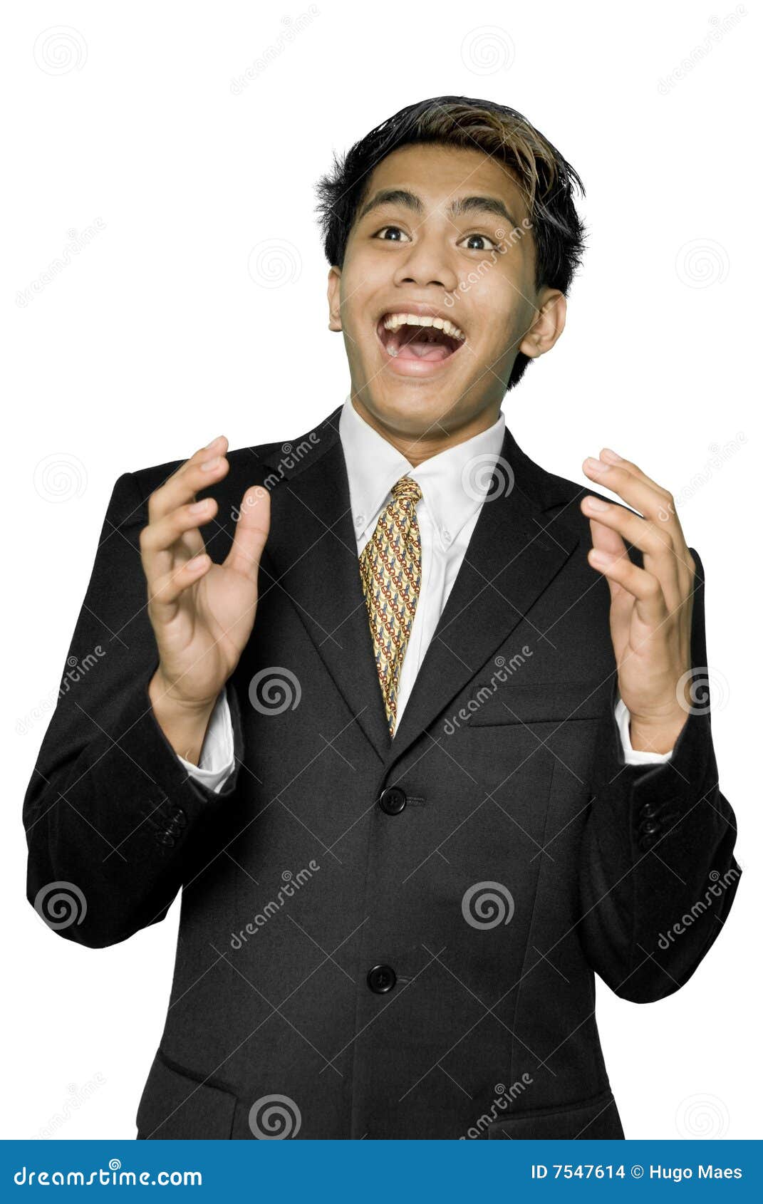 Pleasantly Surprised Young Indian Businessman Stock Photo - Image of ...