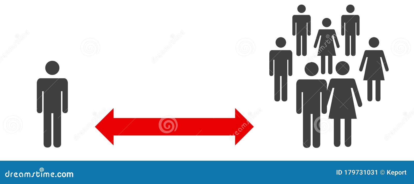 Please Avoid Crowd and Keep Distance - Red Arrow Concept Stock ...