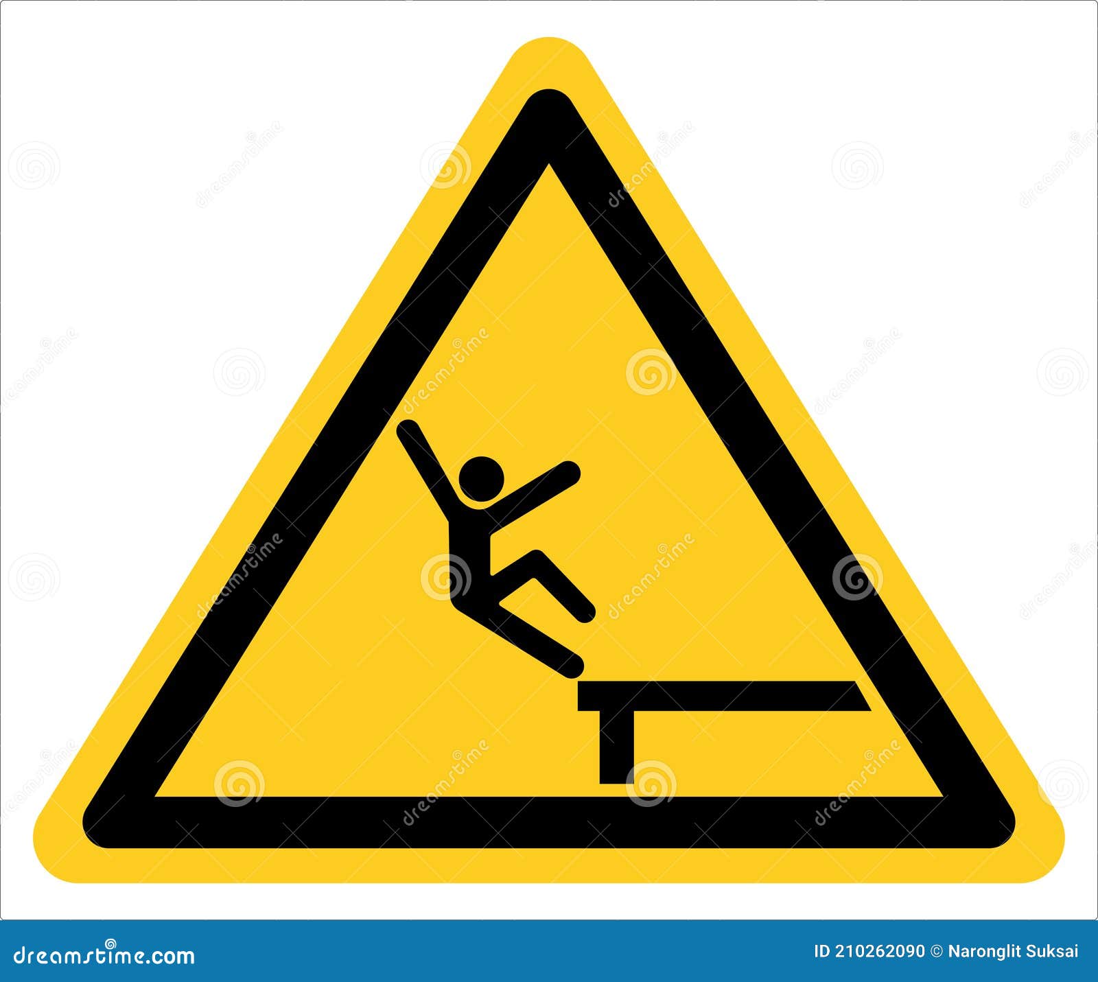Please Be Careful of Falling from High Ground. Sign Stock Vector ...