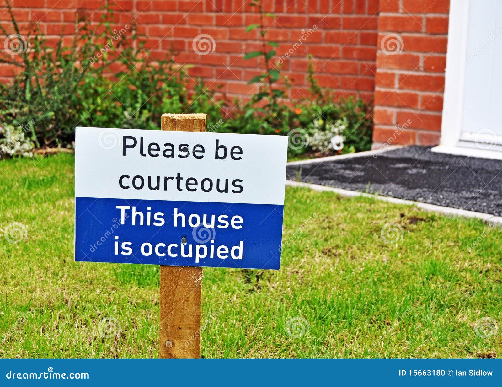 Please Be Courteous - this House is Occupied Stock Photo - Image of ...