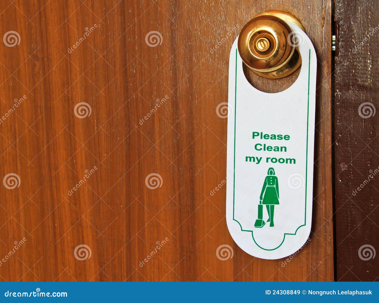 Please Clean My Room Hotel Tag Stock Image - Image of card, metallic ...