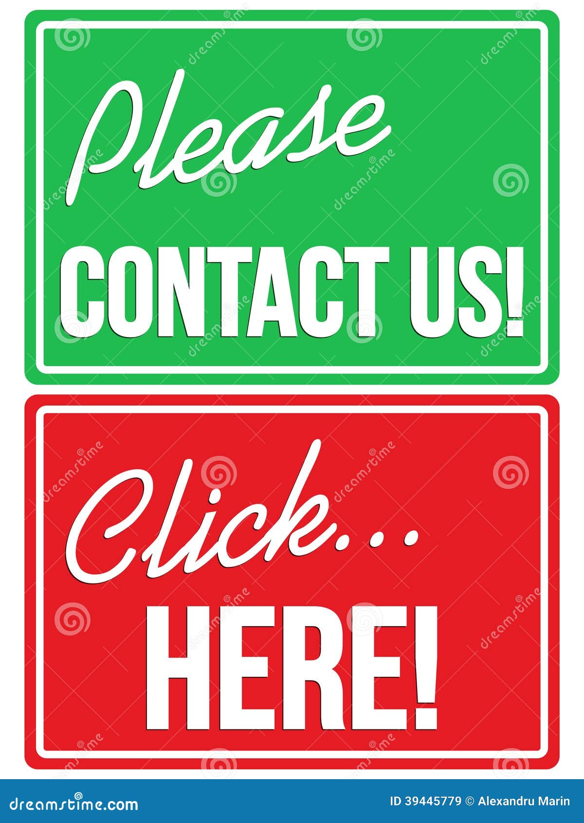 Please Contact Us and Click Here Store Signs Stock Vector ...