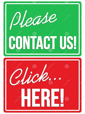 Please Contact Us and Click Here Store Signs Stock Vector ...