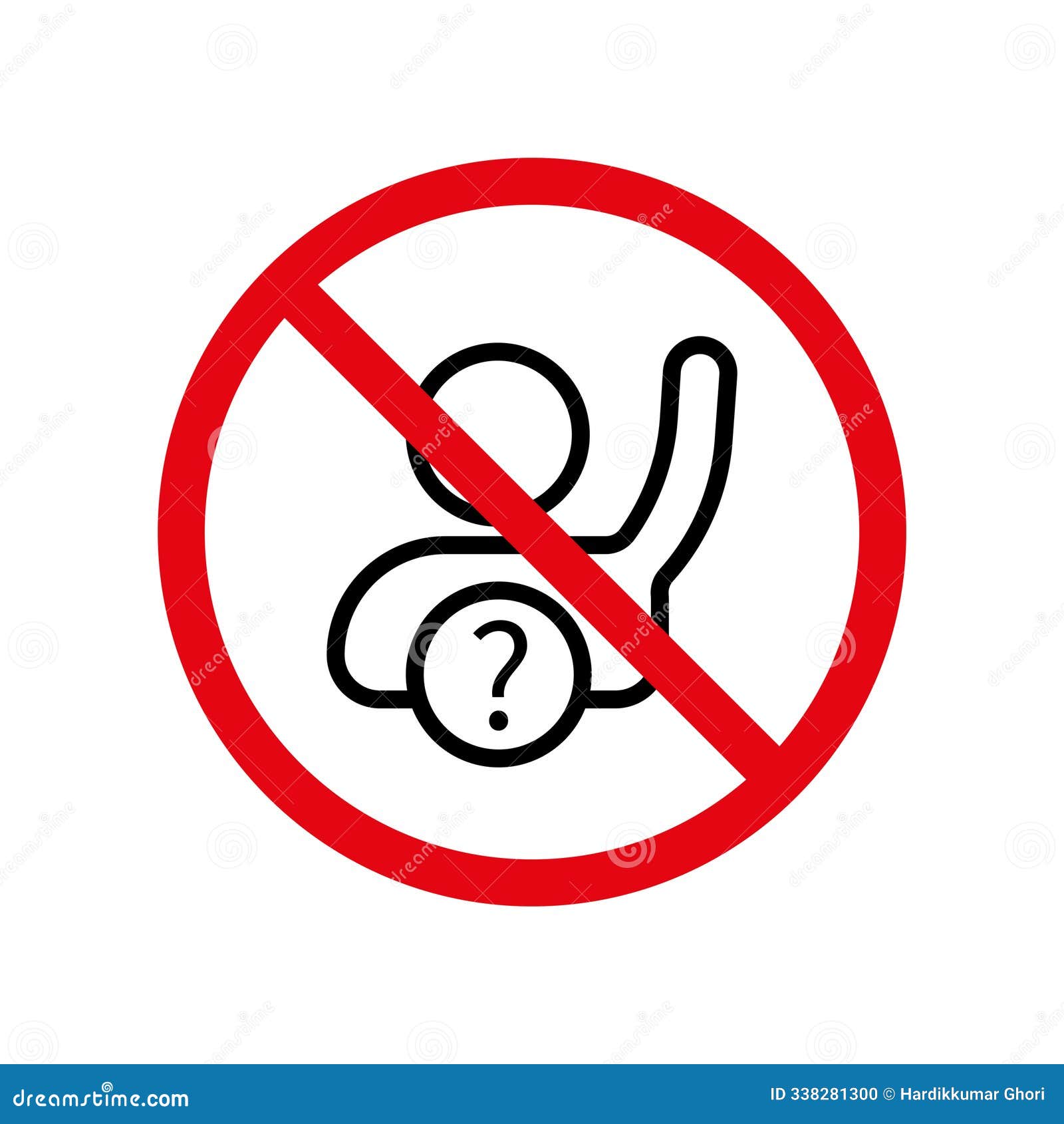Please Do Not Ask Sign Icon Set. Inquiry and Request Control Vector ...