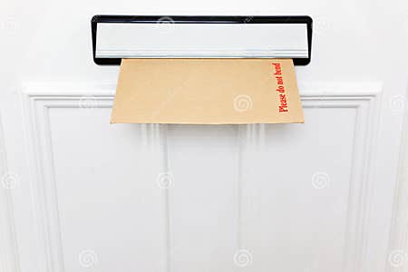 Please Do Not Bend Envelope in a Letterbox Stock Image - Image of ...