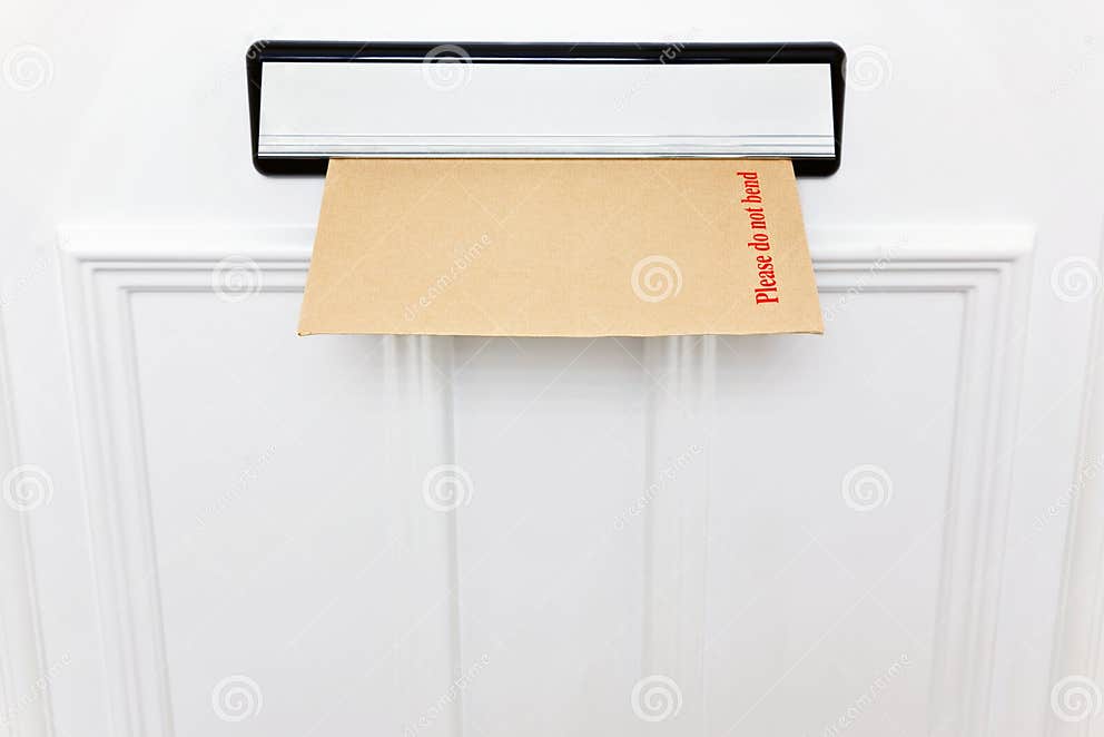 Please Do Not Bend Envelope in a Letterbox Stock Image - Image of ...