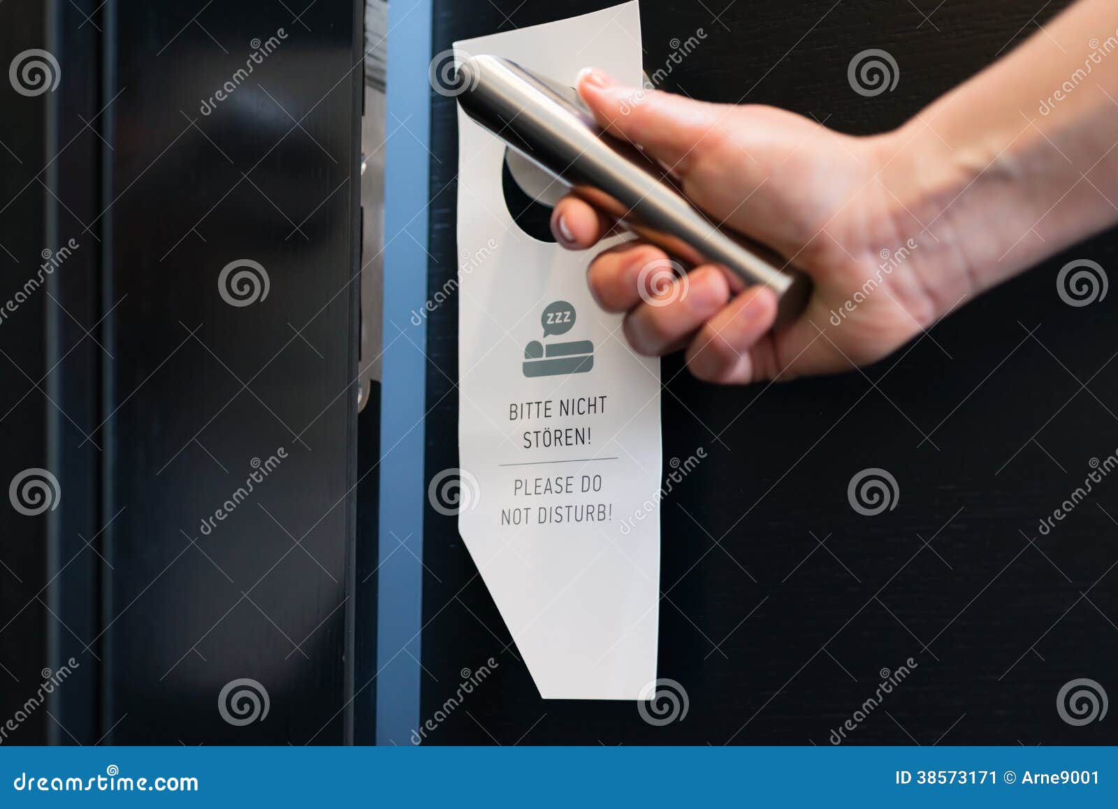 Please Do Not Disturb Sign on a Room Door Stock Image - Image of woman ...