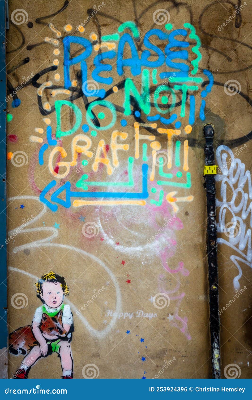 Please do not graffiti editorial photo. Image of textured - 253924396