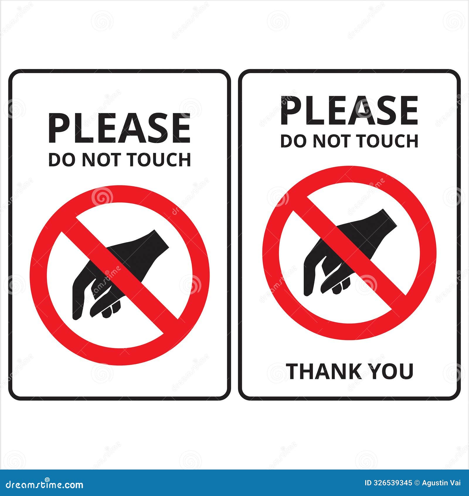 Please Do Not Touch Banners on a White Background Stock Vector ...