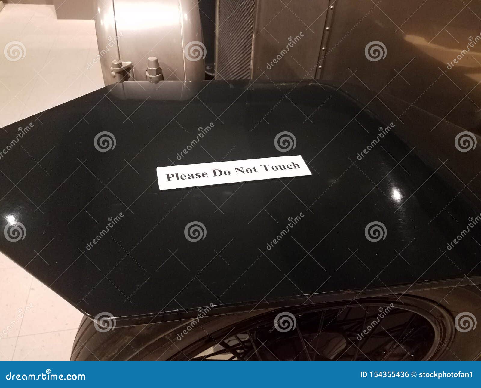 Please Do Not Touch Sign or Label on Black Car Stock Photo - Image of ...