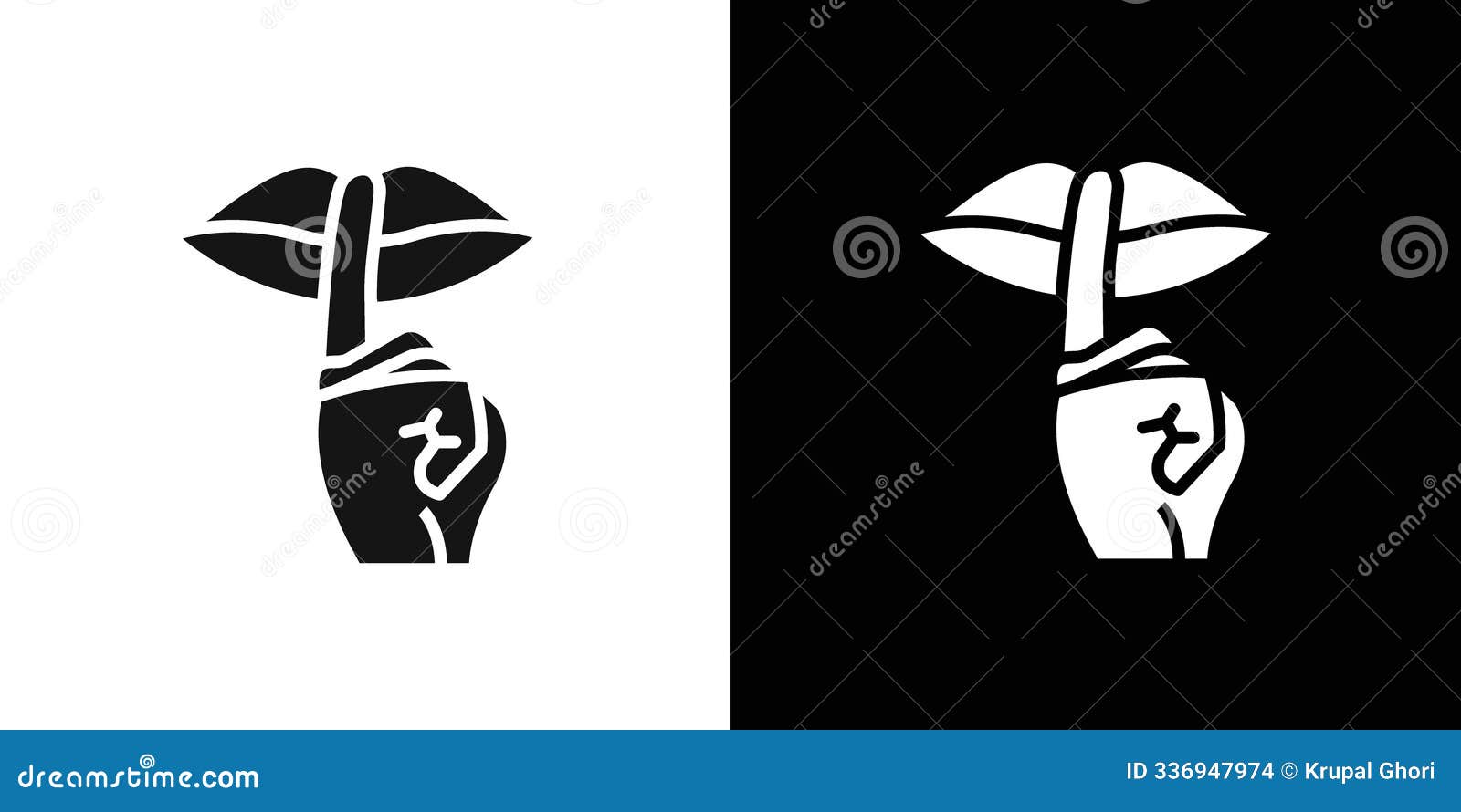 Please Do Quite Pssst Icon Linear Logo Mark In Black And White Cartoon ...