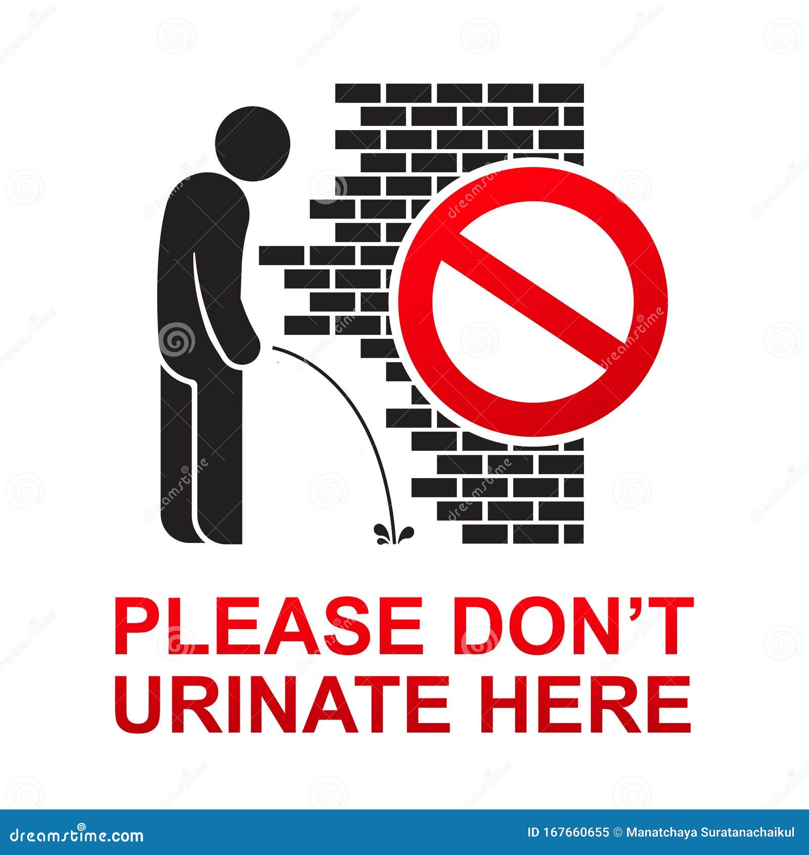 Please Don`t Urinate Here Sign Stock Vector Illustration Of Caution