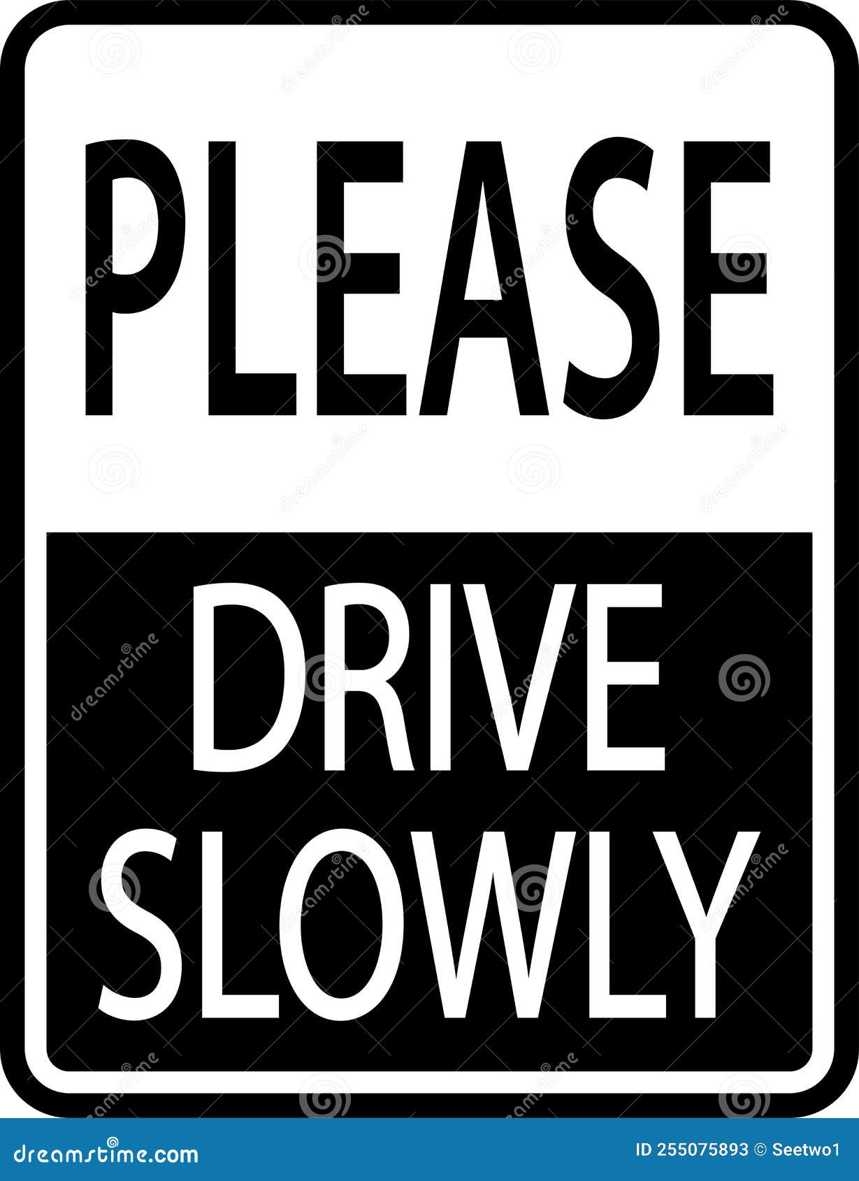 Please Drive Slowly Sign on White Background Stock Vector ...