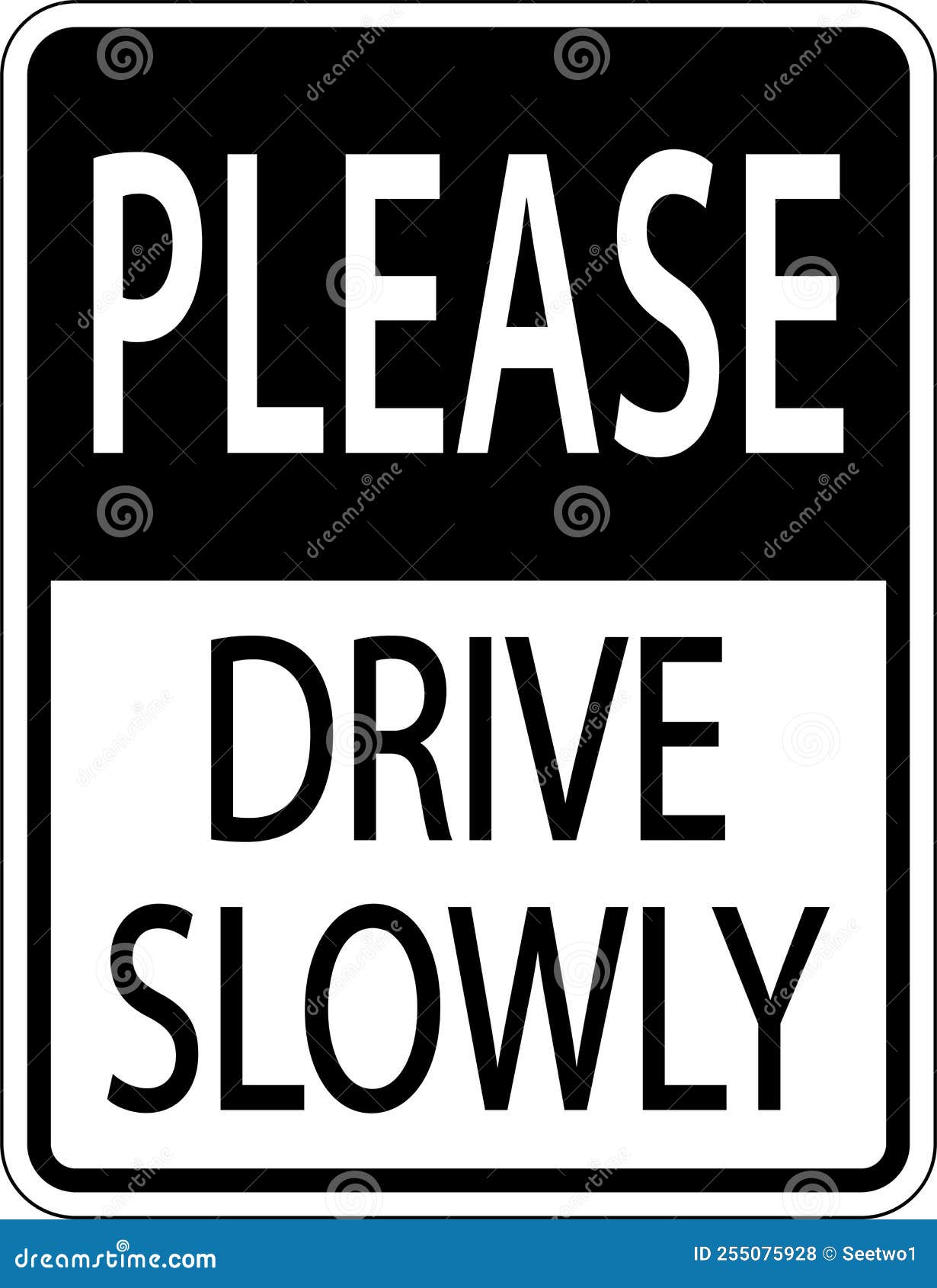 Please Drive Slowly Sign on White Background Stock Vector ...