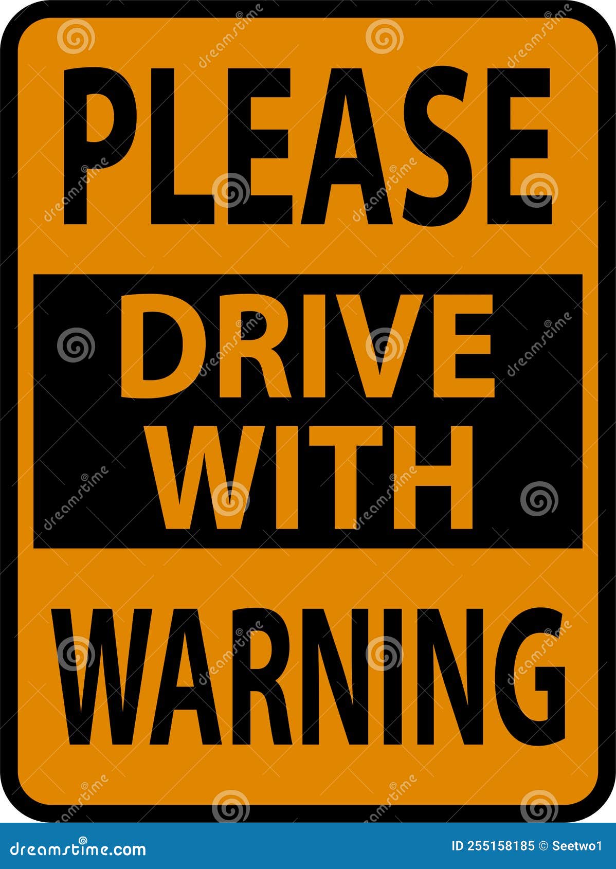 Please Drive Carefully Gantry Cartoon Vector | CartoonDealer.com #187536071