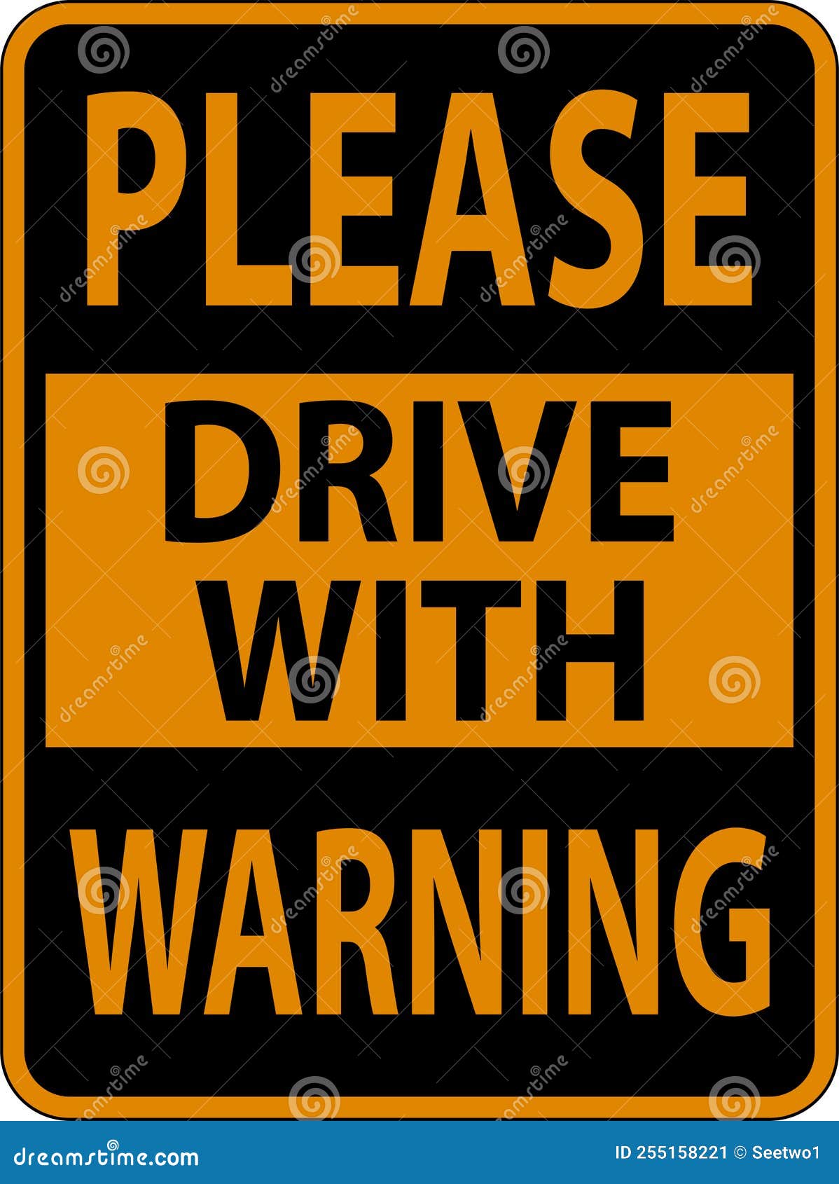 Please Drive with Warning Sign on White Background Stock Vector ...