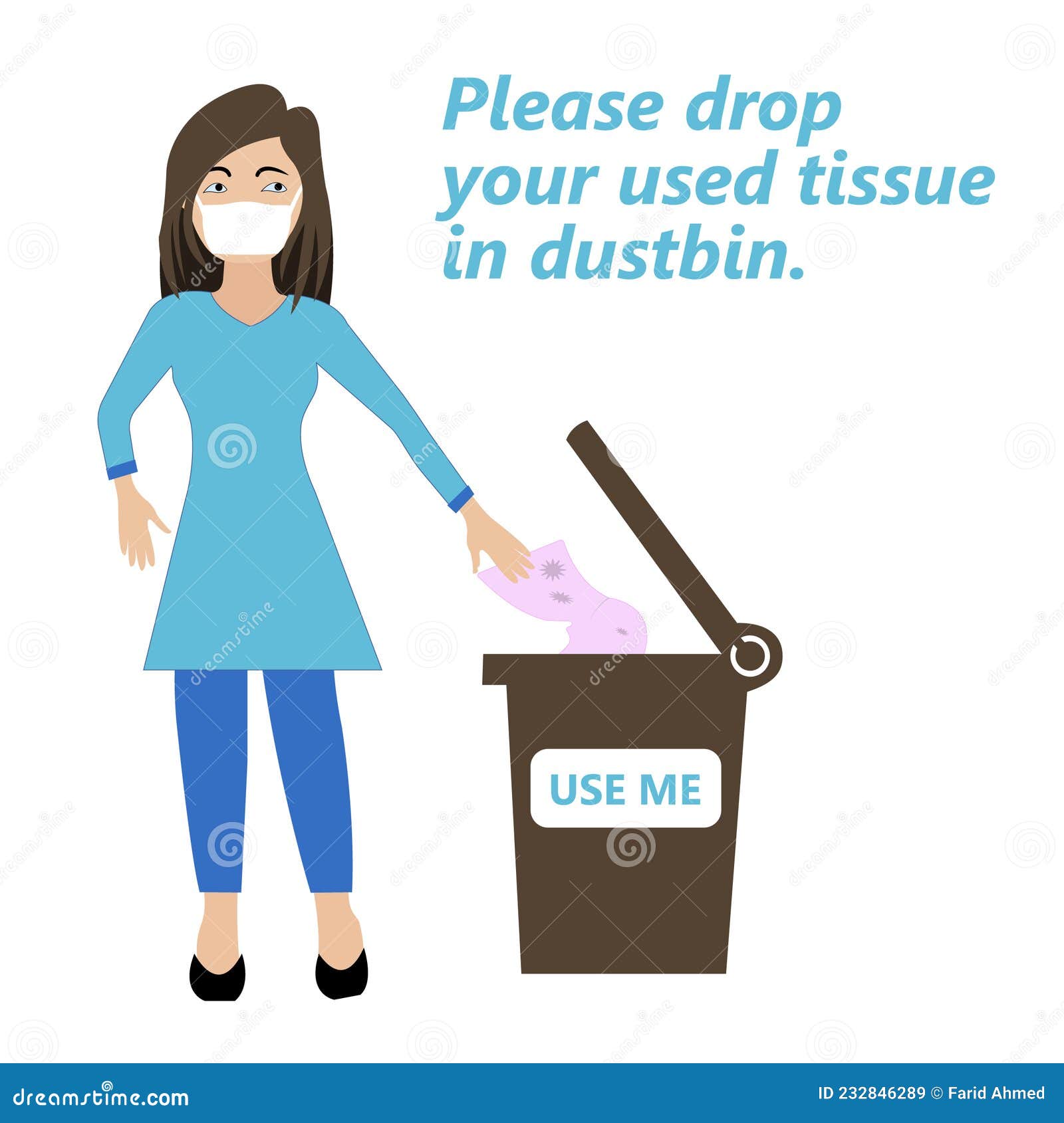 Please Use Dustbin No Littering Sign Vector Illustration ...