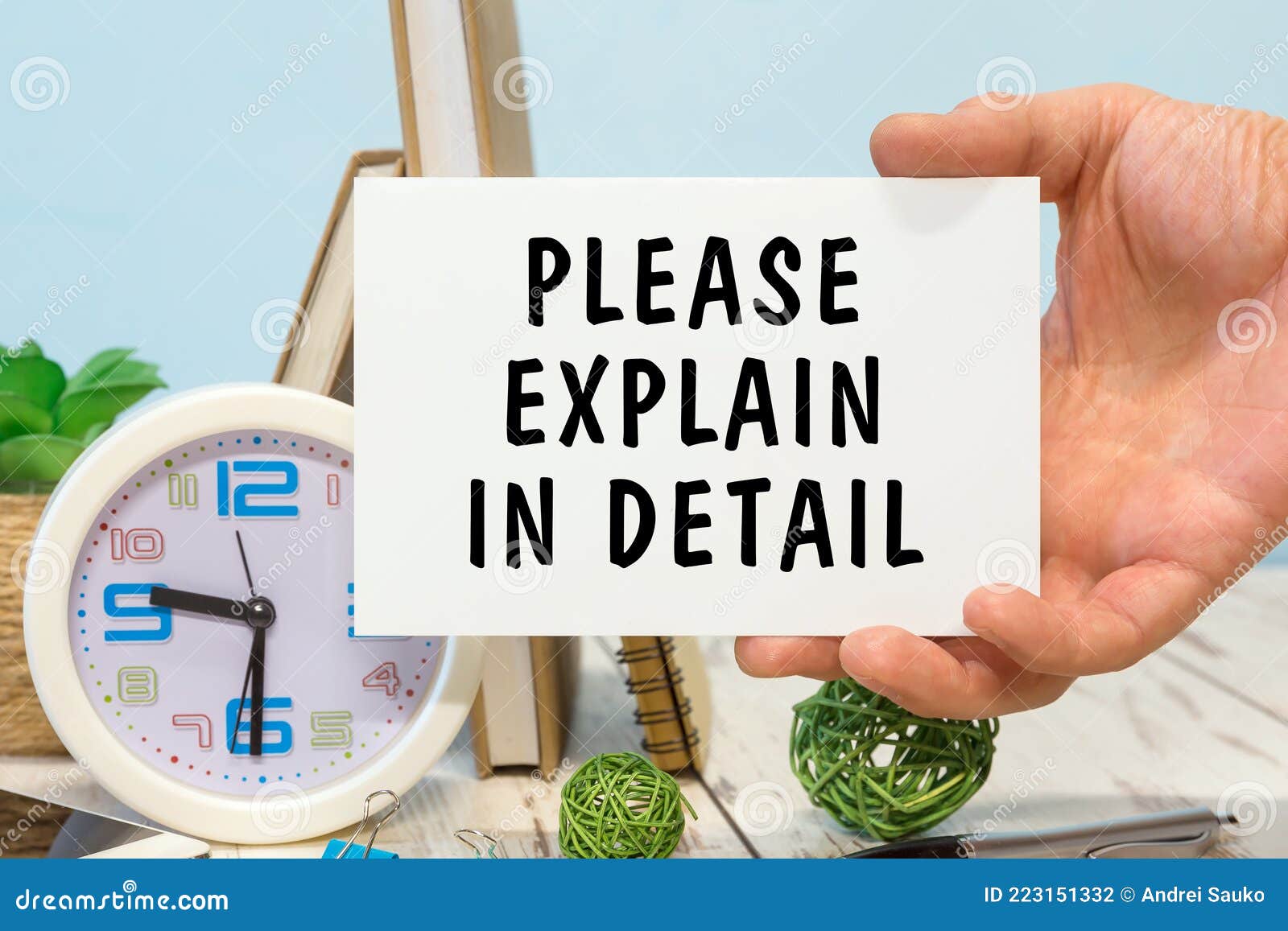 PLEASE EXPLAIN in DETAIL - Text on the Card in Hand Stock Photo - Image ... PLEASE EXPLAIN in DETAIL - Text on the Card in Hand Stock Photo - Image ...