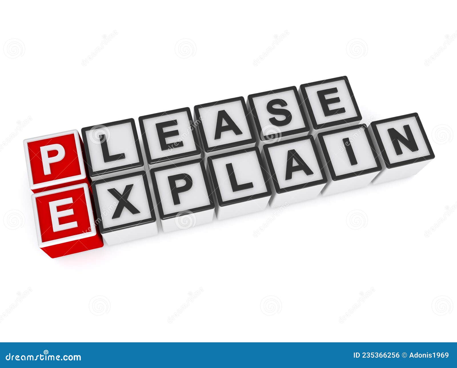 Explain On White Stock Image | CartoonDealer.com #204176155