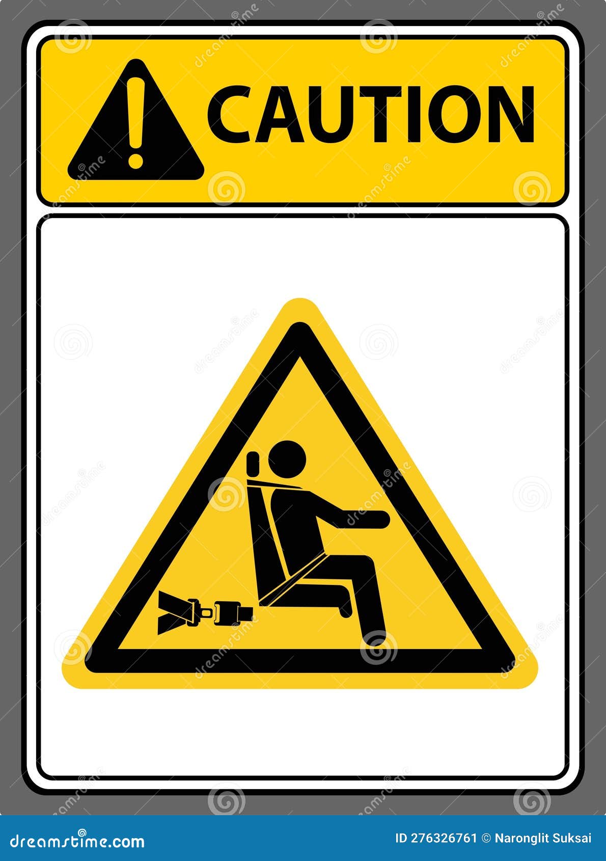 Please Fasten Your Seat Belt before the Bus Departs.label Caution Stock ...