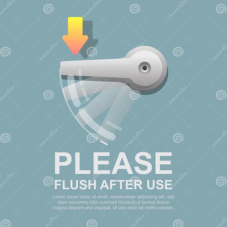 Please flush after use. stock illustration. Illustration of vector ...