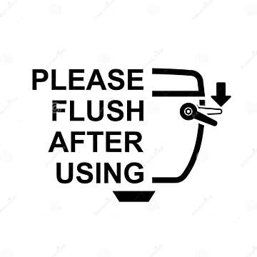 Please Flush after Using Icon Isolated on White Background Stock Vector ...