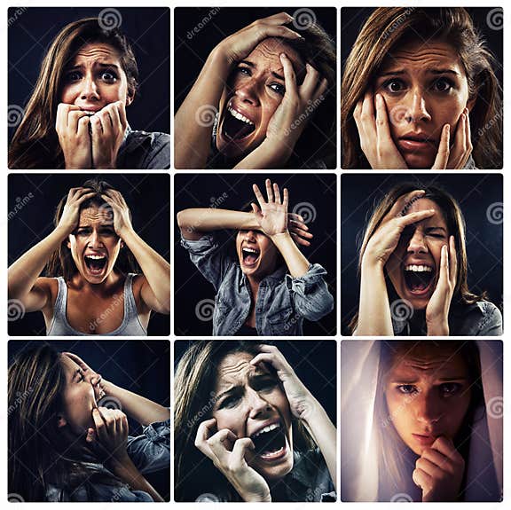 Please...help Me. Composite Image of a Terrified Woman Screaming. Stock ...