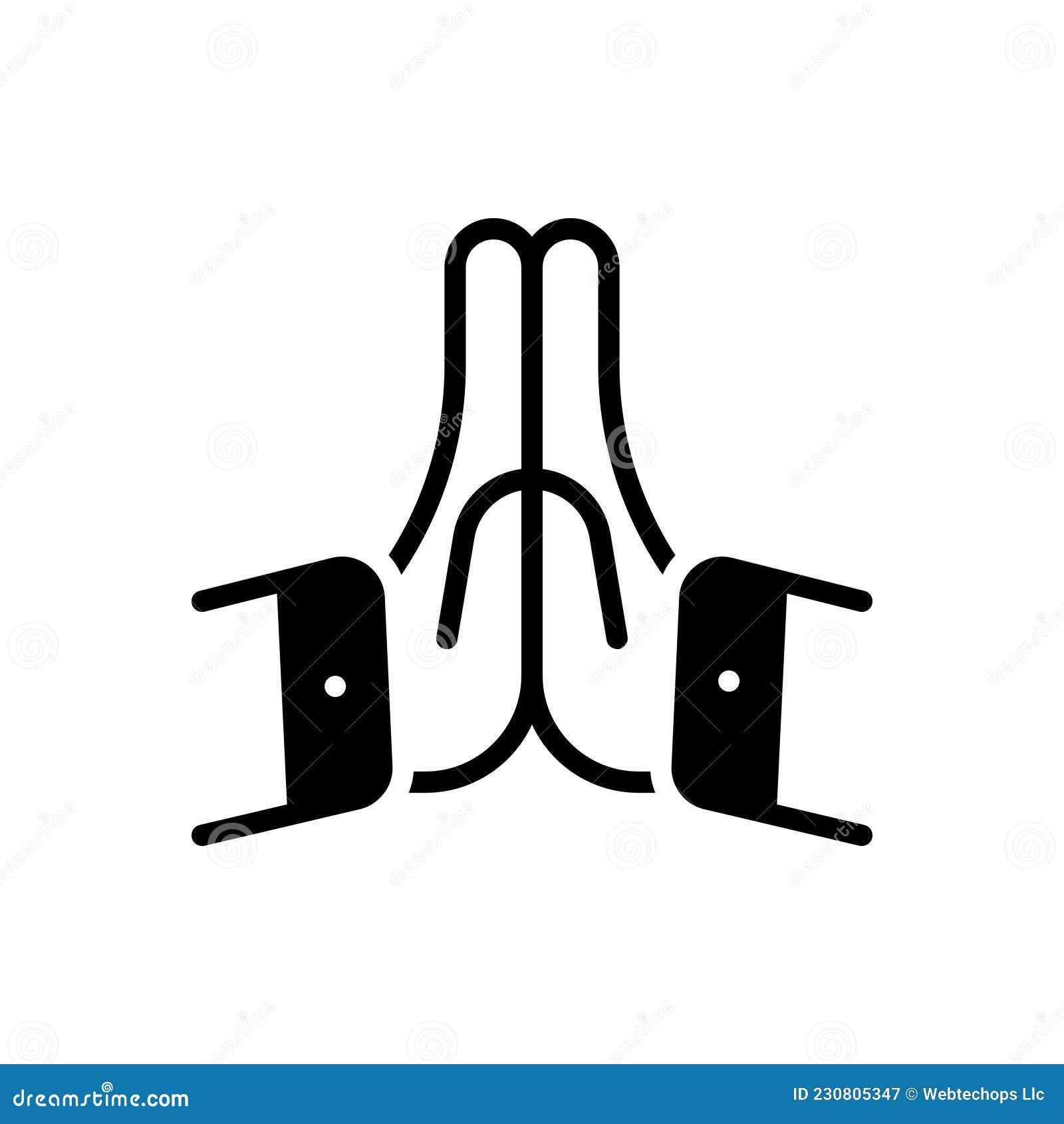 Black Solid Icon for Please, Hand and Pray Stock Vector - Illustration ...