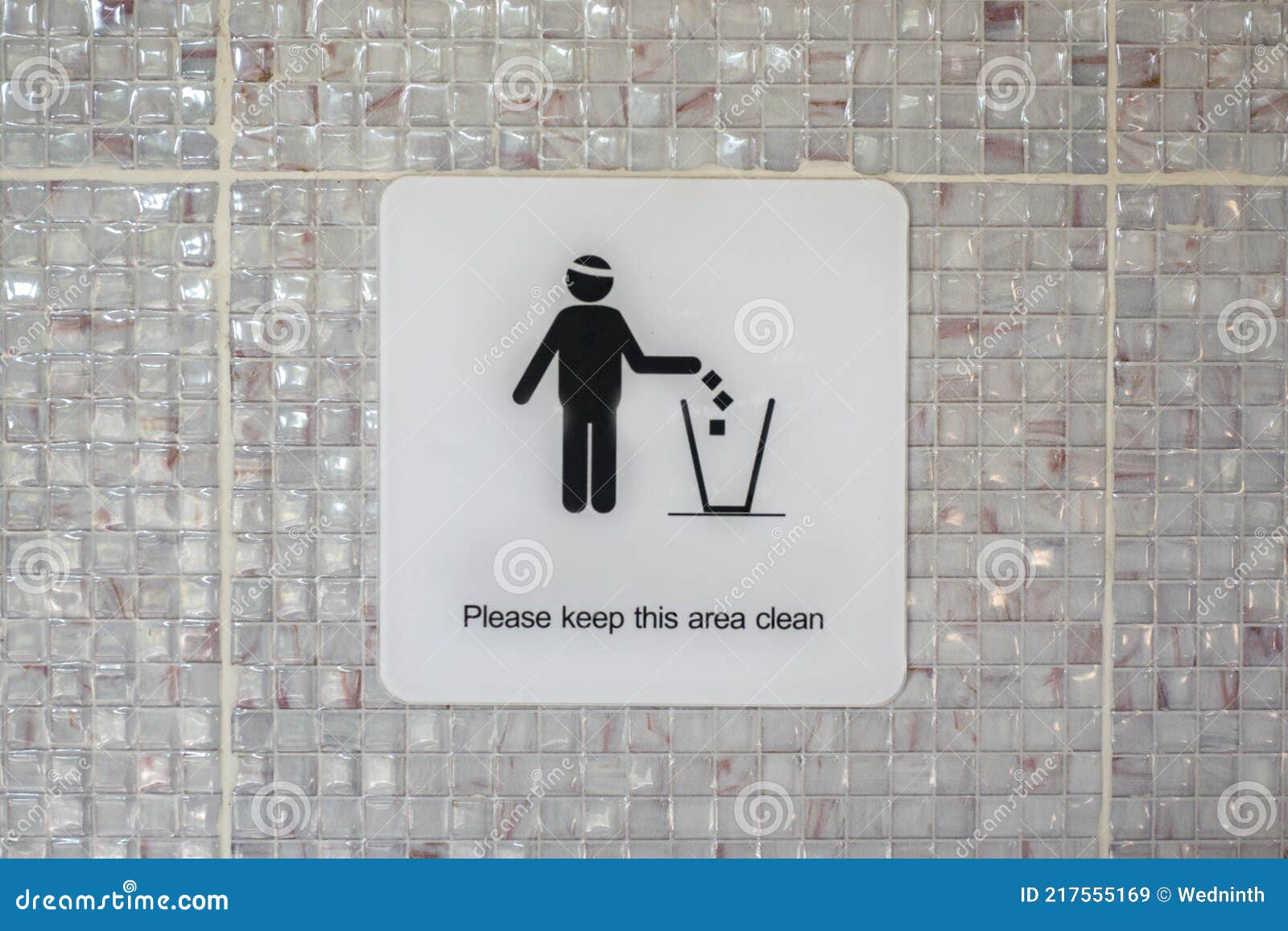 Please Keep this Area Clean Sign on Wall Background Stock Image - Image ...