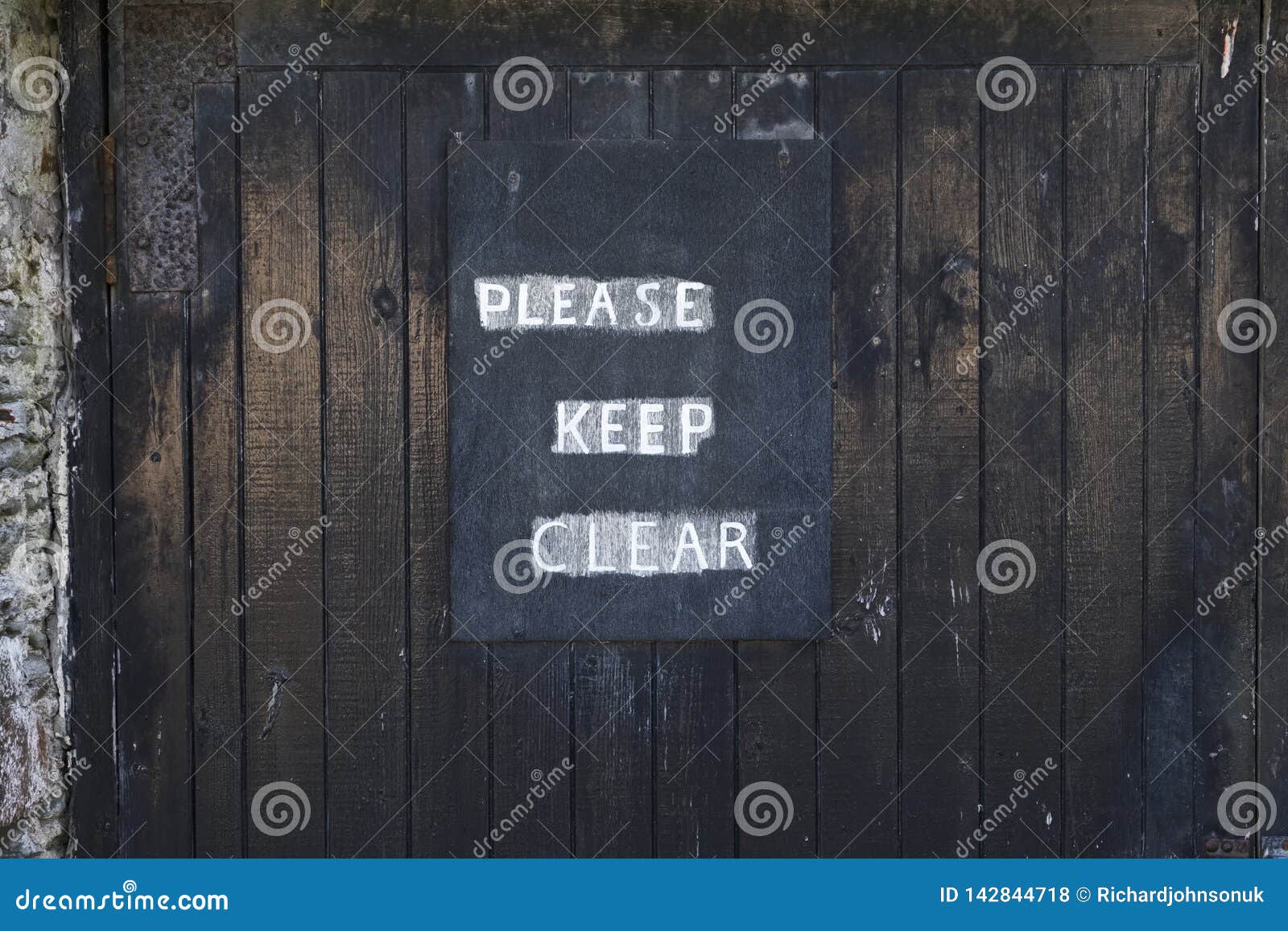 Please Keep Clear Chalk on Black Board Stock Photo - Image of texture ...
