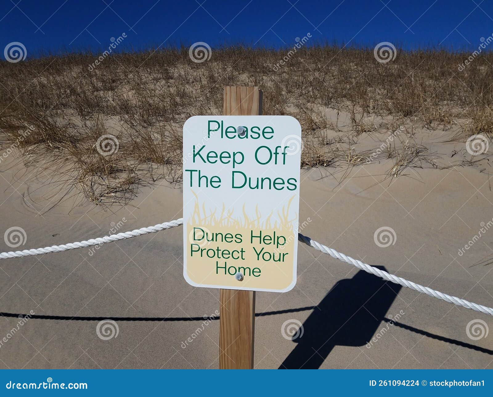 Please Keep Off the Dunes Sign with Sand and Plants Stock Photo - Image ...