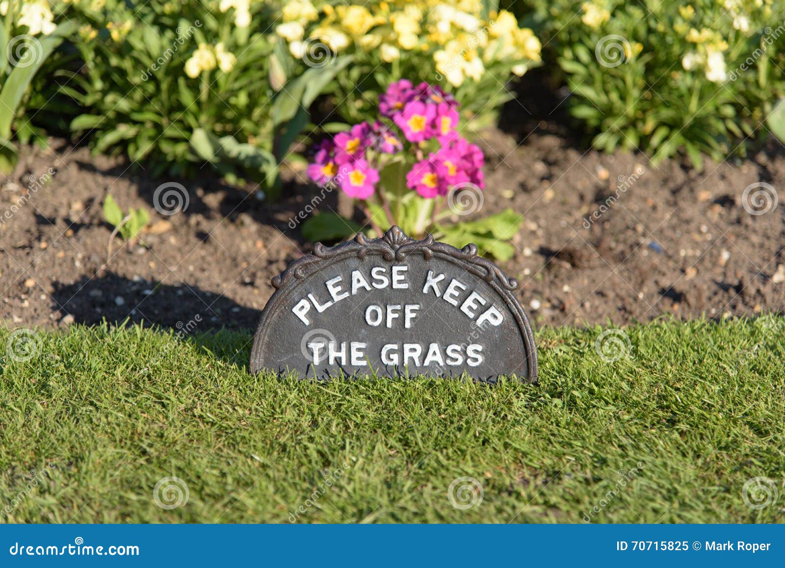 Please keep off the grass stock image. Image of border - 70715825