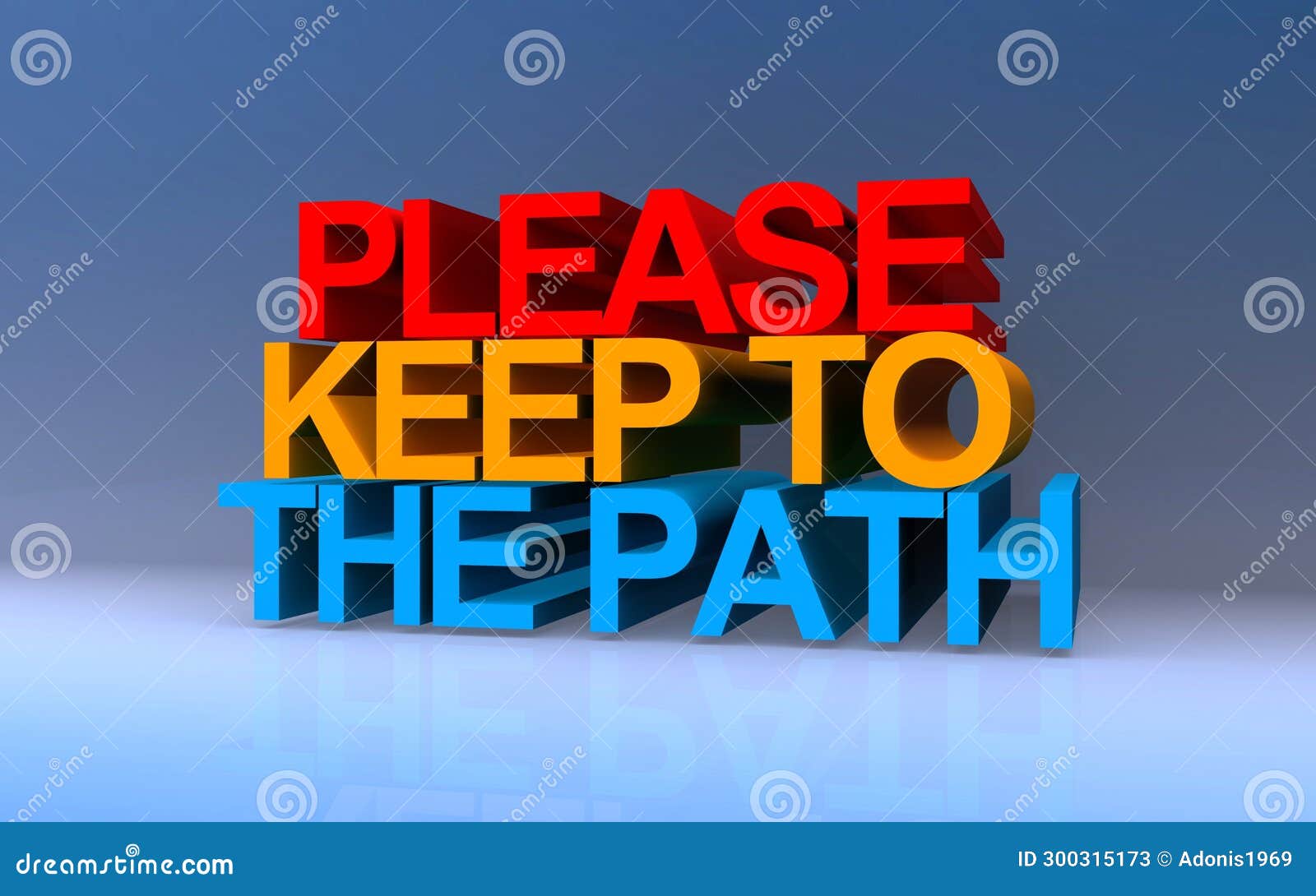Please Keep To the Path on Blue Stock Illustration - Illustration of ...