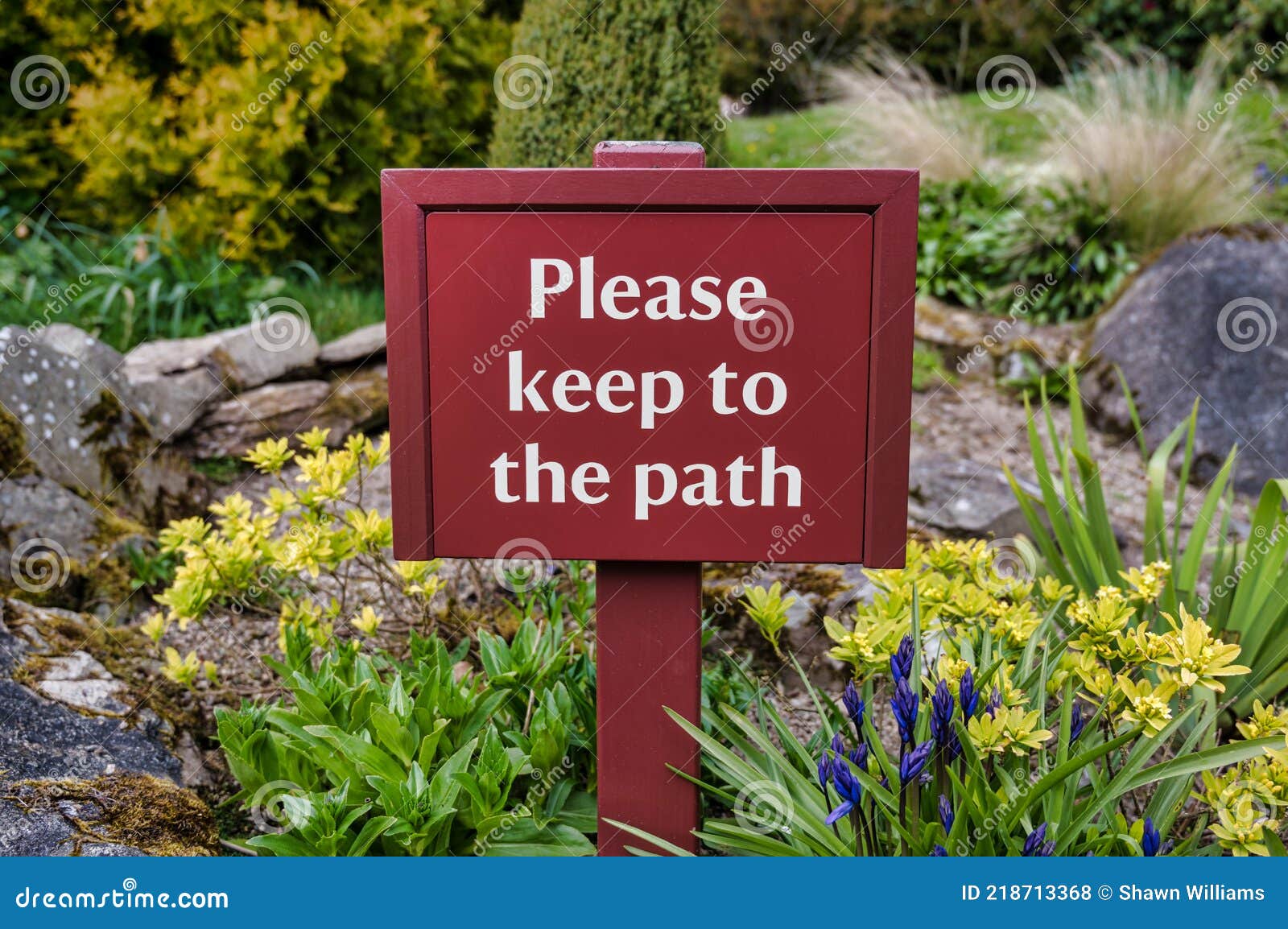 Please Keep To the Path Sign Stock Photo - Image of safety, walks ...