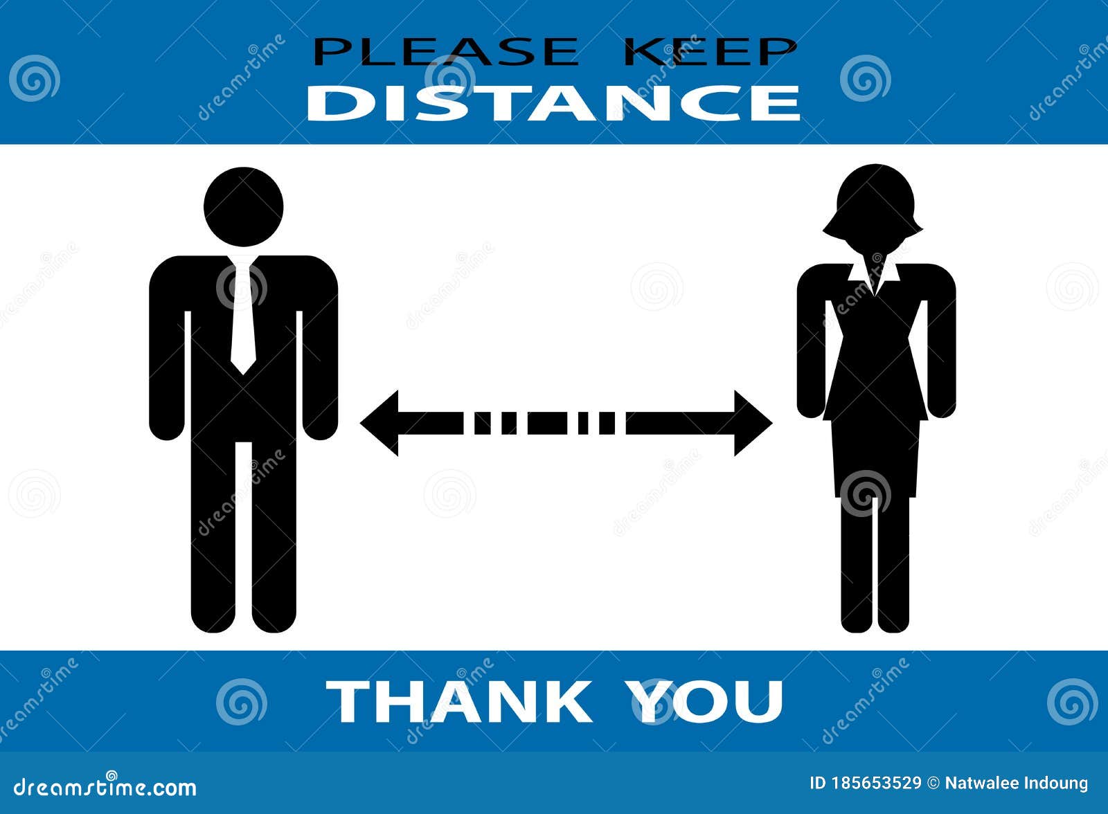 Please Keep Your Distance, Thank You. Stock Vector - Illustration of ...