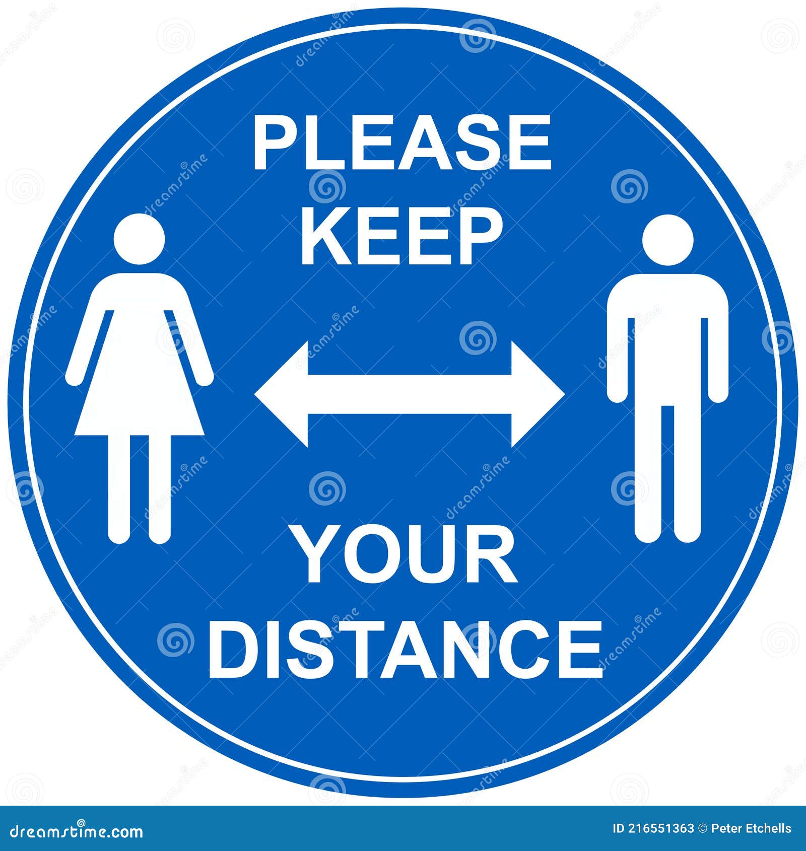 Please keep your distance stock vector. Illustration of please - 216551363